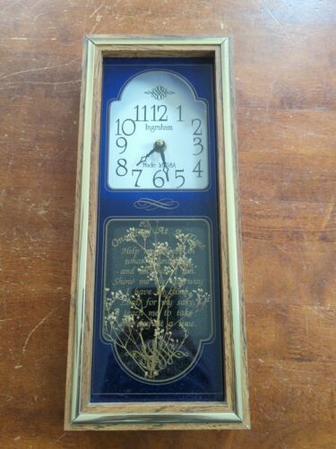 Vintage Ingraham Clock Quartz Analog Wooden "One Day At A Time" Made in ...