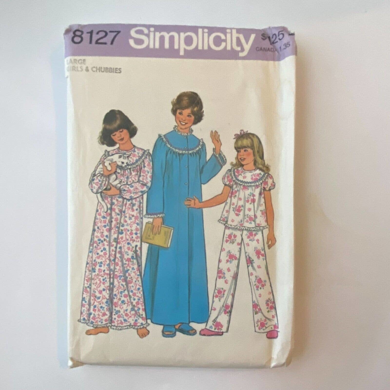 Simplicity 8127 Sewing Pattern Size Large Girls and Chubbies Pajama ...