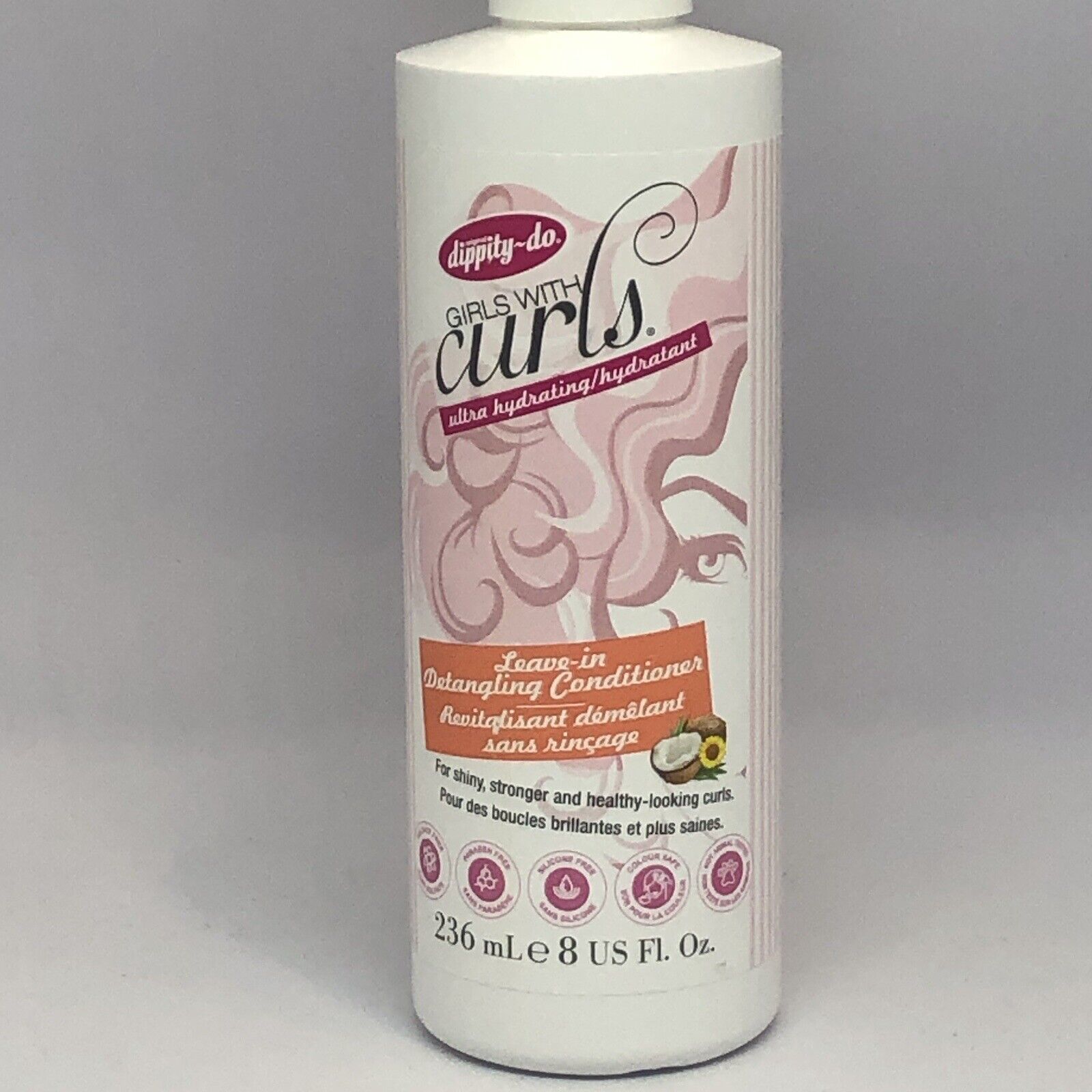 DIPPITY-DO Girls with Curls Leave in Detangling Conditioner Coconut 8oz ...