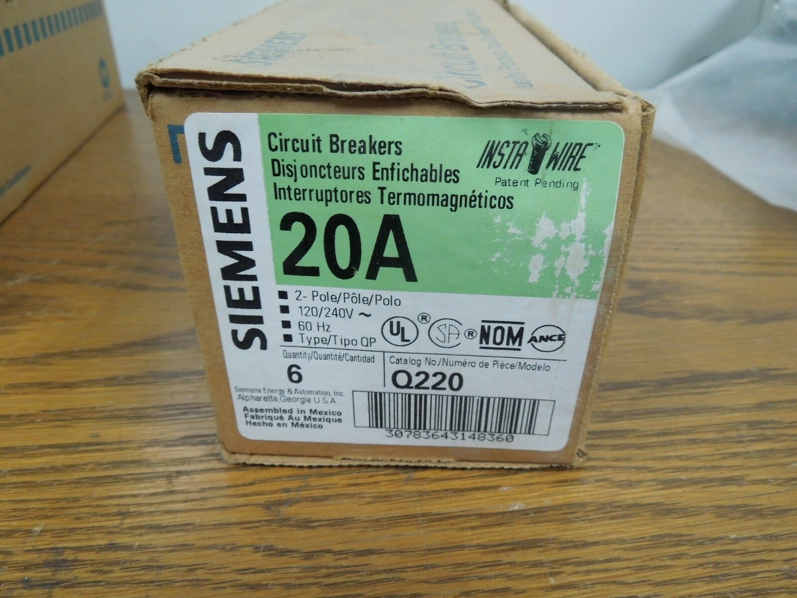 6- Siemens Q220 20A 2P 120/240V Type QP Plug-in Circuit Breaker New ...