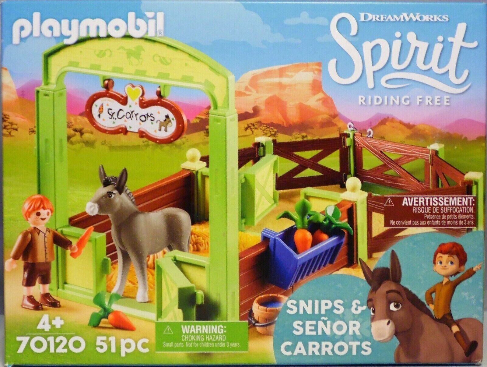 Playmobil 70120 Dreamworks Spirit Riding Free Snips & Senor Carrots ...