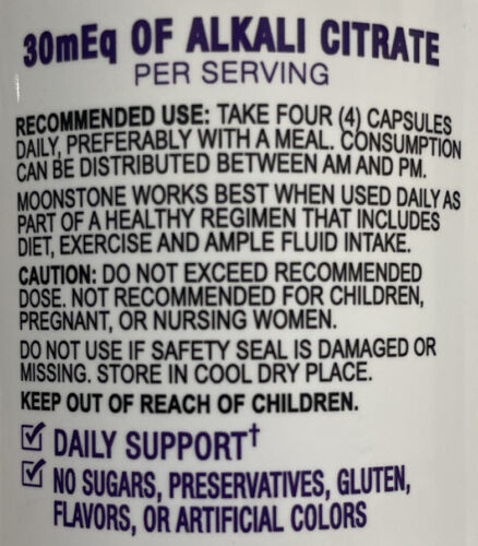 Moonstone Kidney Stone Stopper Prevention 120 Vegan Capsules Exp 2025 ...