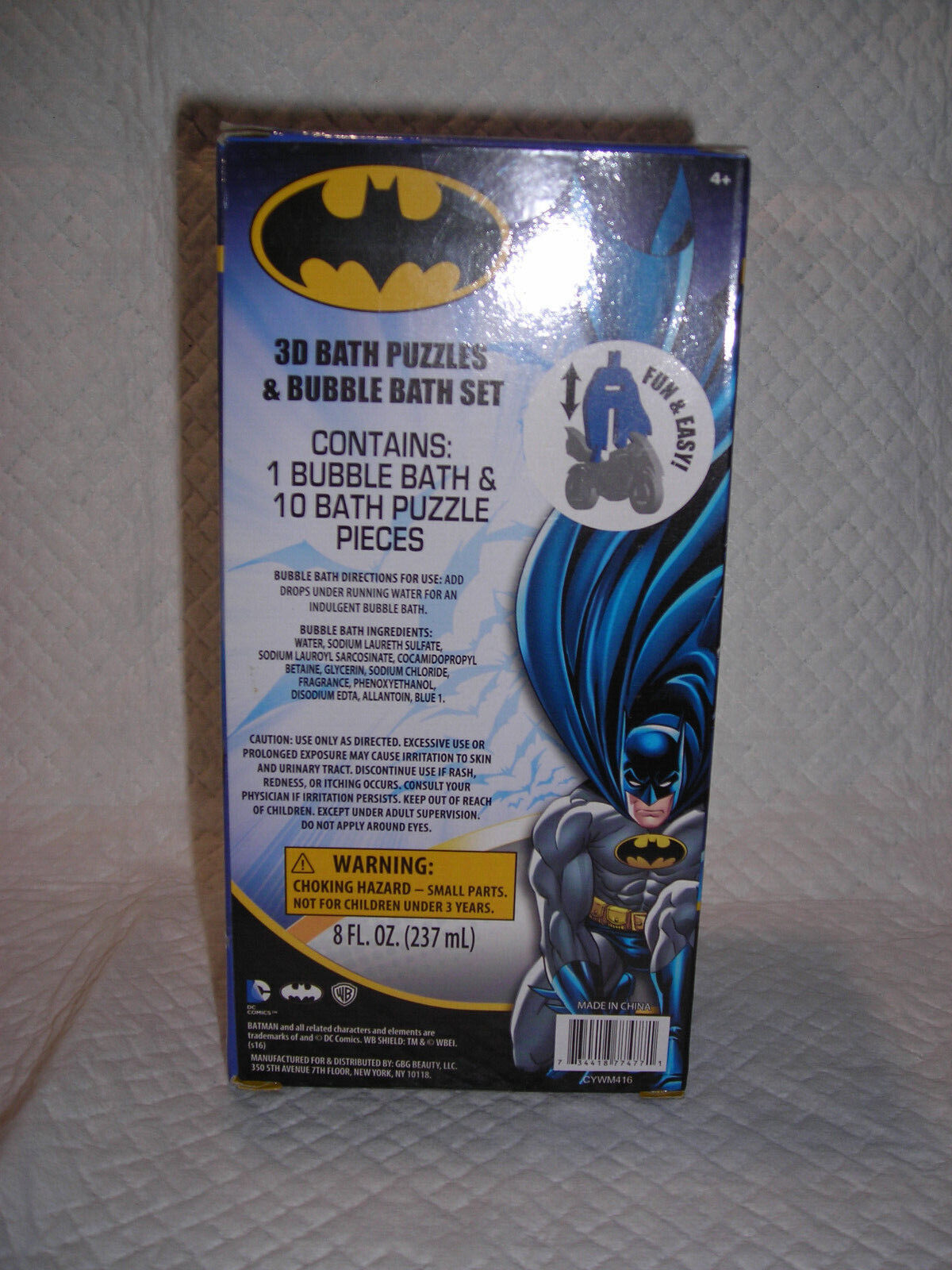 Batman Bubble bath Set Puzzle Pieces and foam Bubble bath NIB - Bathing ...