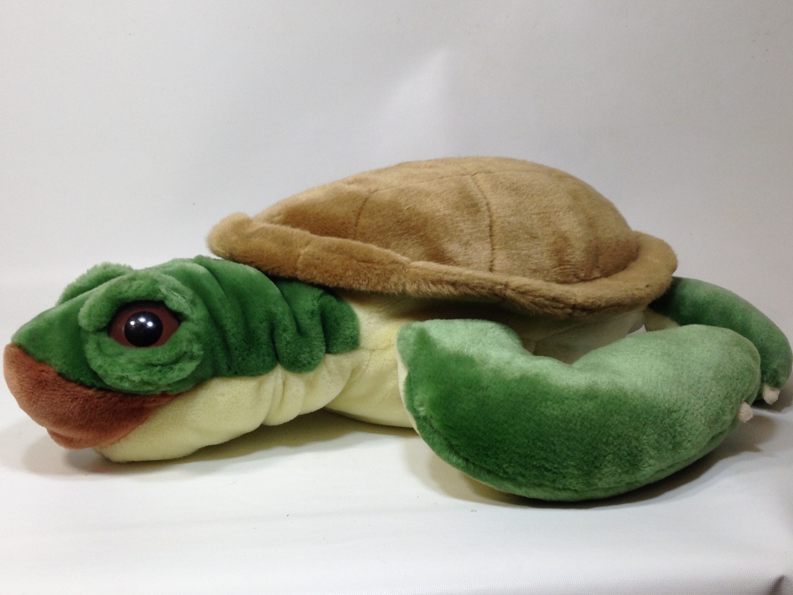 K & M Toys Plush Snapping TURTLE Hand Puppet Brown Green Sea Turtle ...