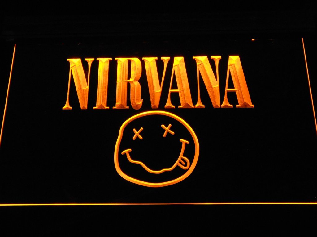 Nirvana LED Neon Light Sign Hang Wall Home Decor, Room, Glowing Craft ...