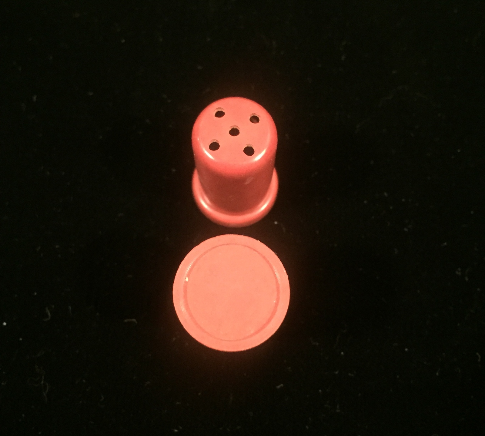 50s brown/rust Salt and Pepper shakers from airline meal service set - TWA