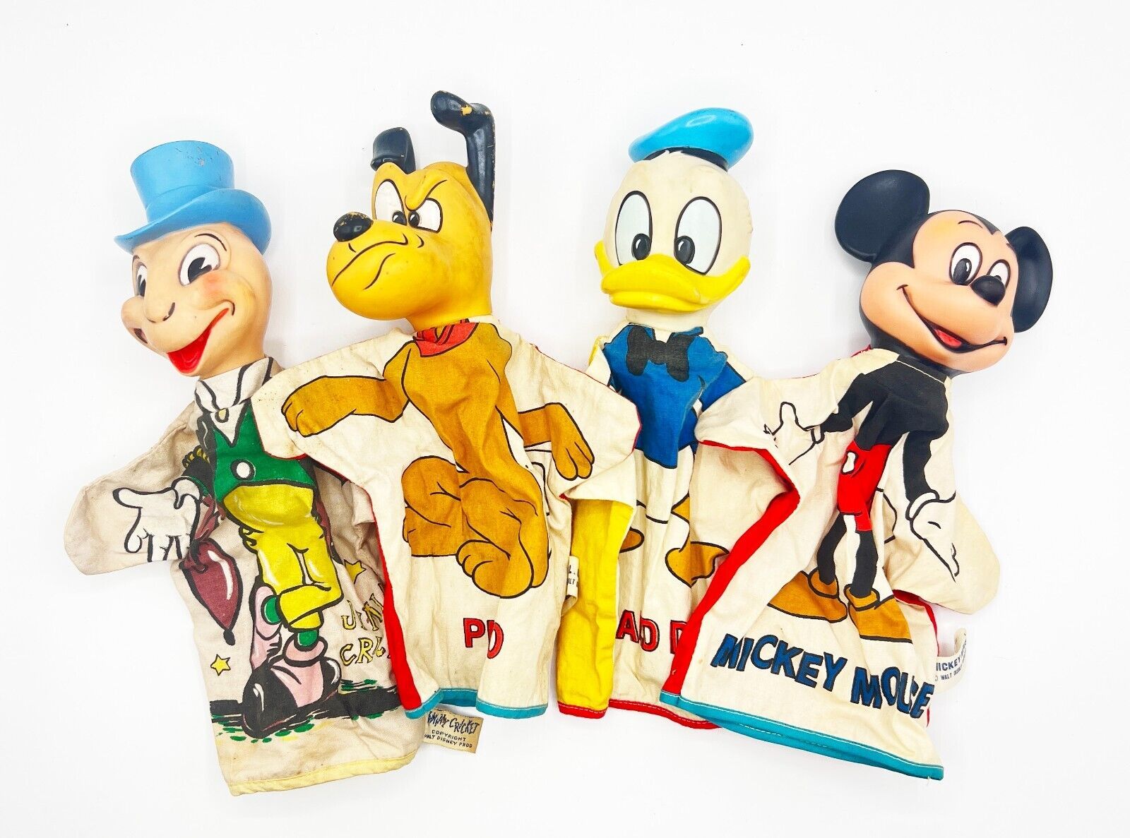 1950's Disney Mickey, Donald, Pluto, Jiminy Cricket, Vintage Hand ...