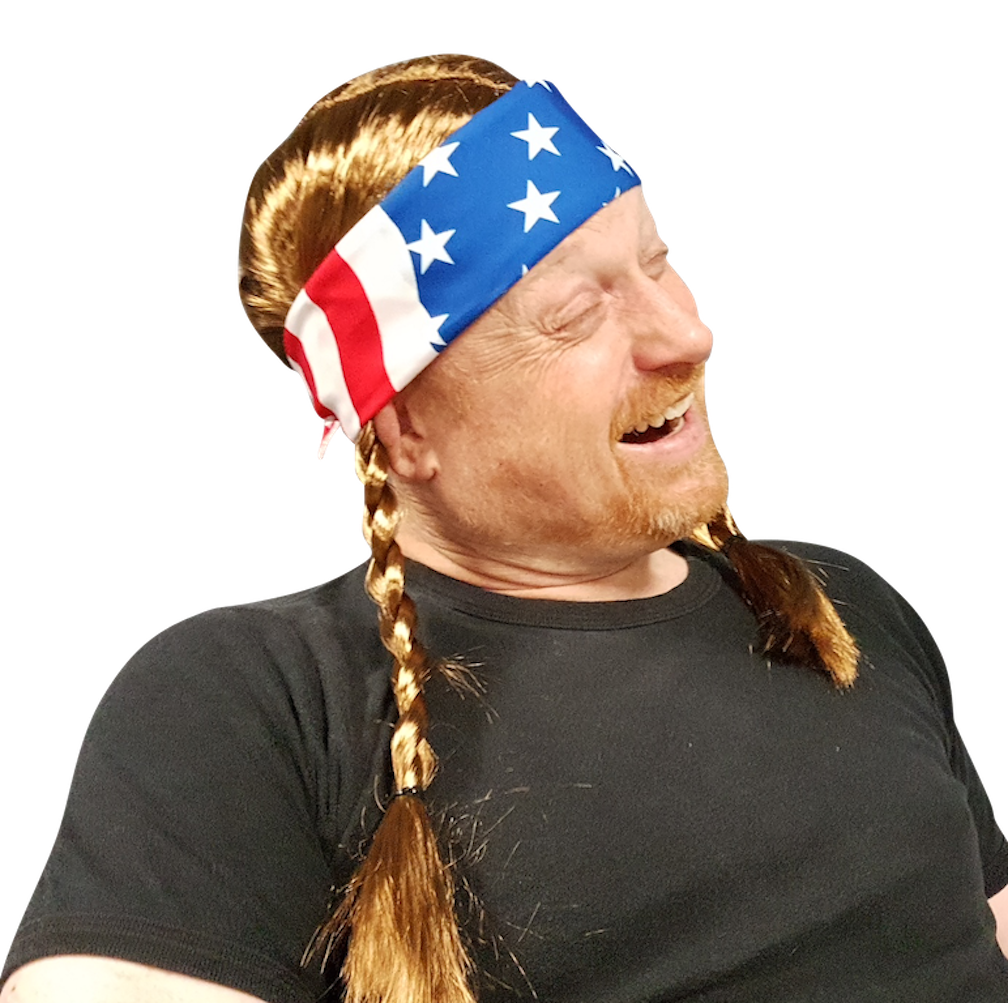 Willie Nelson Official Braided Wig Cowboy Country Costume with USA ...