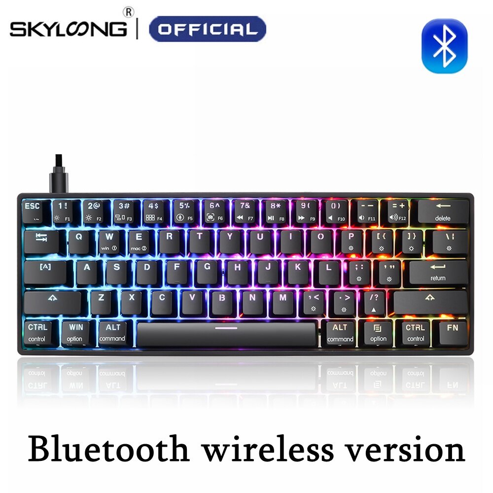 Mini Portable 60% Mechanical Keyboard - SK61S Blcak, Gateron Brown ...