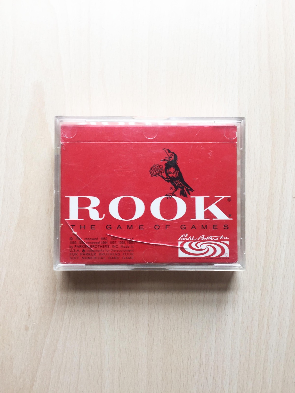 1963 ROOK (The Game of Games) Red Box Card Set in acrylic case - Card ...