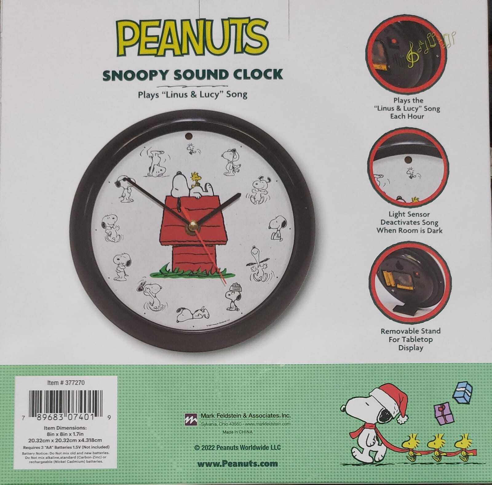 Peanuts Snoopy Sound Clock Plays "linus & Lucy" Song With Tabletop ...