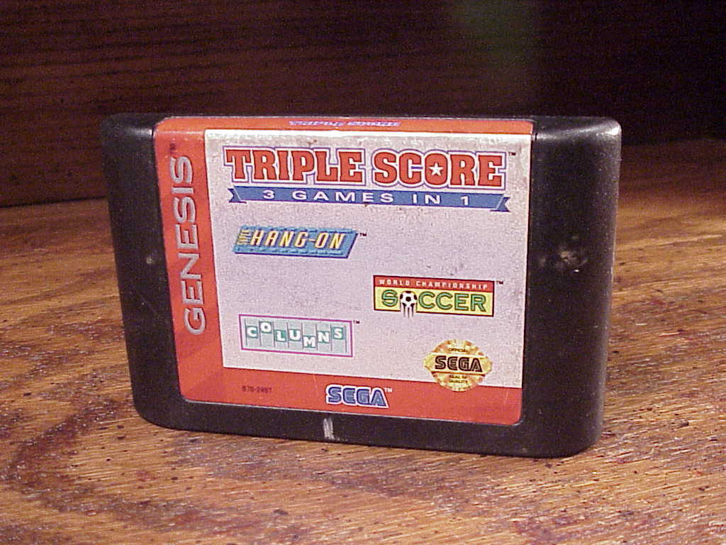 Sega Genesis Triple Score 3 Games in One Game Cartridge, no. 670-2497 ...
