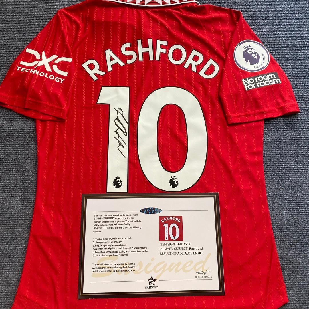 Marcus Rashford SIGNED Man United Signature Jersey + COA - Men