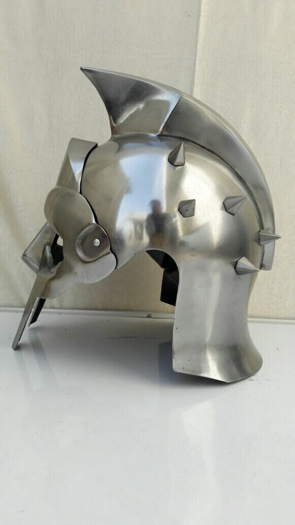MAXIMUS GLADIATOR HELMET 300 MOVIE HELMET+FREE LINER LARP ANTIC - Armor ...