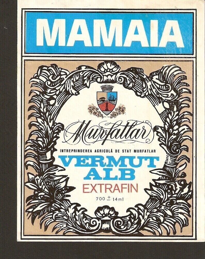 MAMAIA Murfatlar Vermouth ALB Extrafin Vermut Wine Vintage Ads Label ...