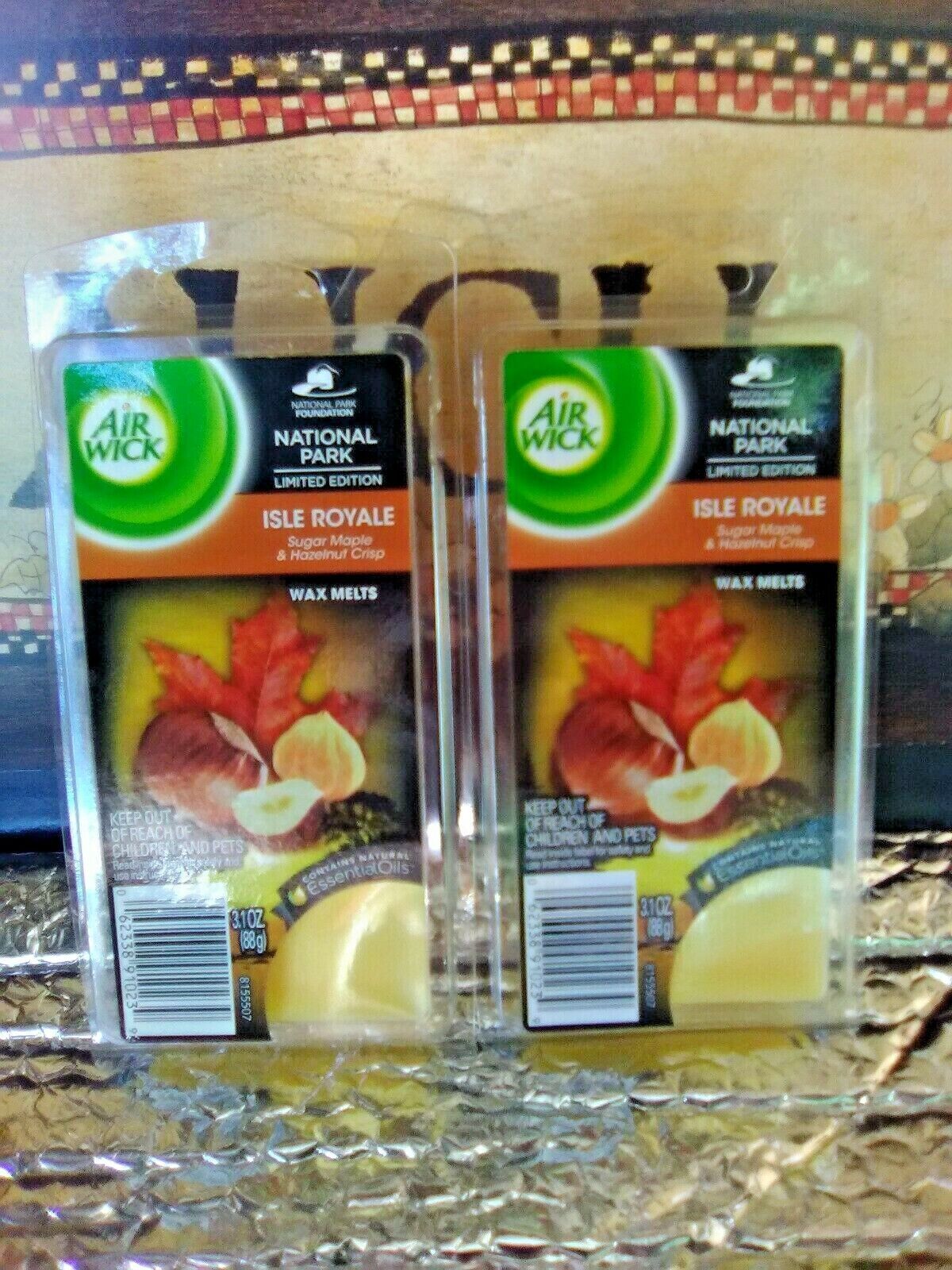 Air Wick Wax Melts SUGAR MAPLE HAZELNUT CRISP ISLE ROYALE 2 packs 8 in ...