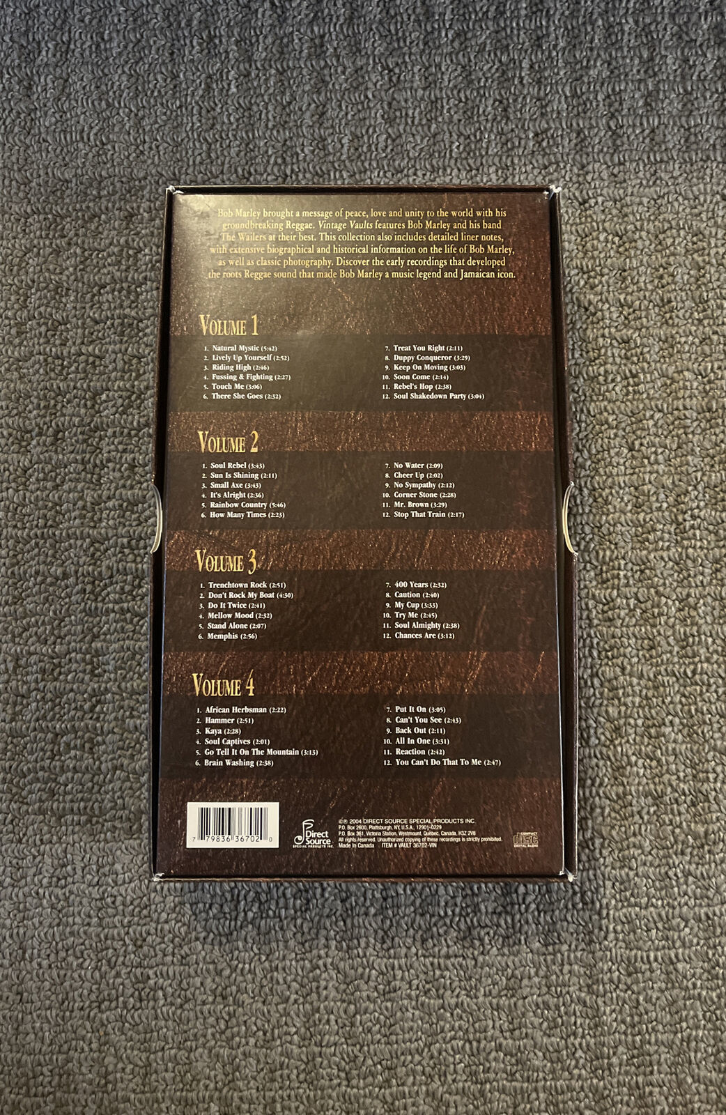 BOB MARLEY VINTAGE VAULTS From The Vaults 4 CD Set With Liner Notes ...