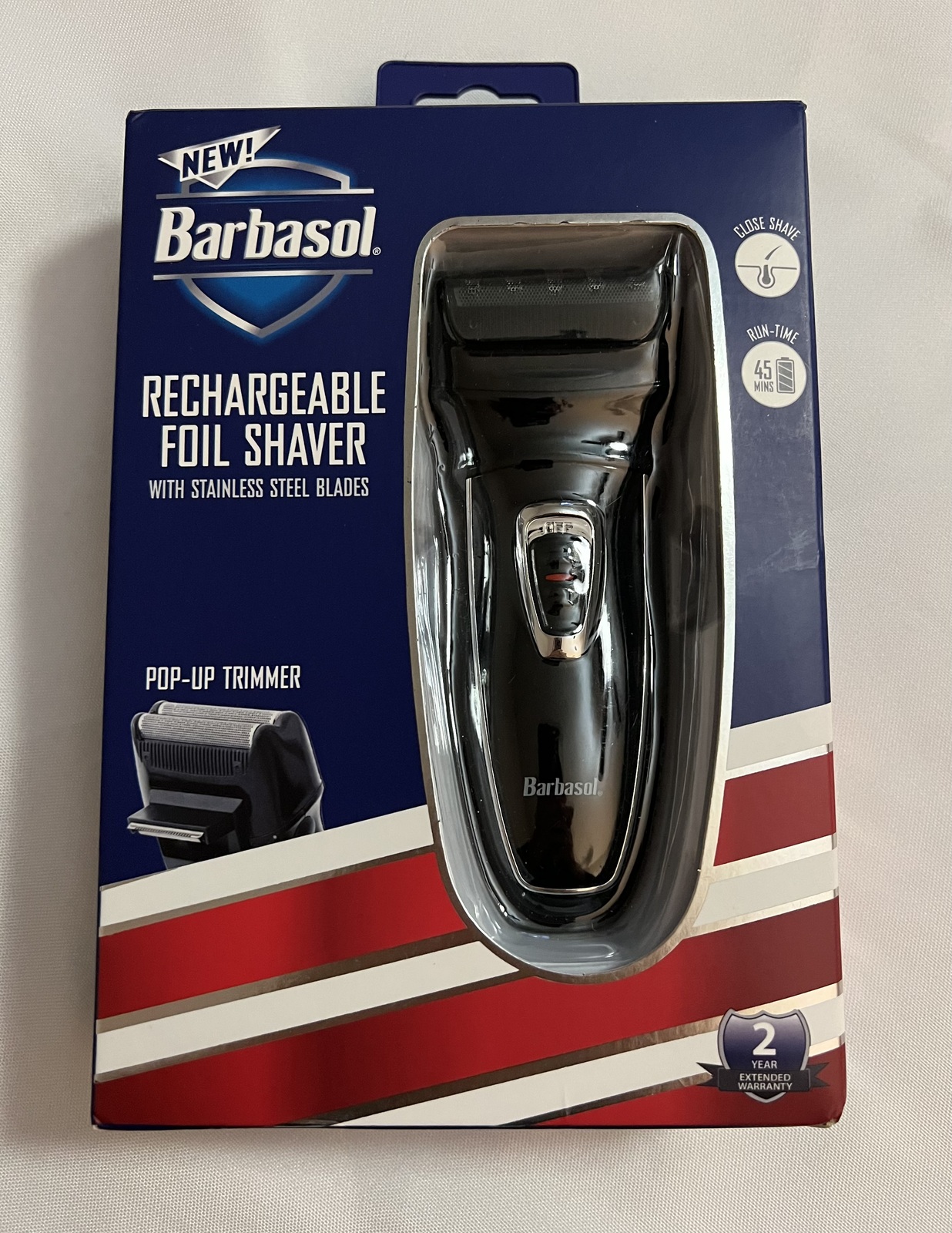 Barbasol Rechargeable Electric Foil Shaver with Stainless Steel Blades ...
