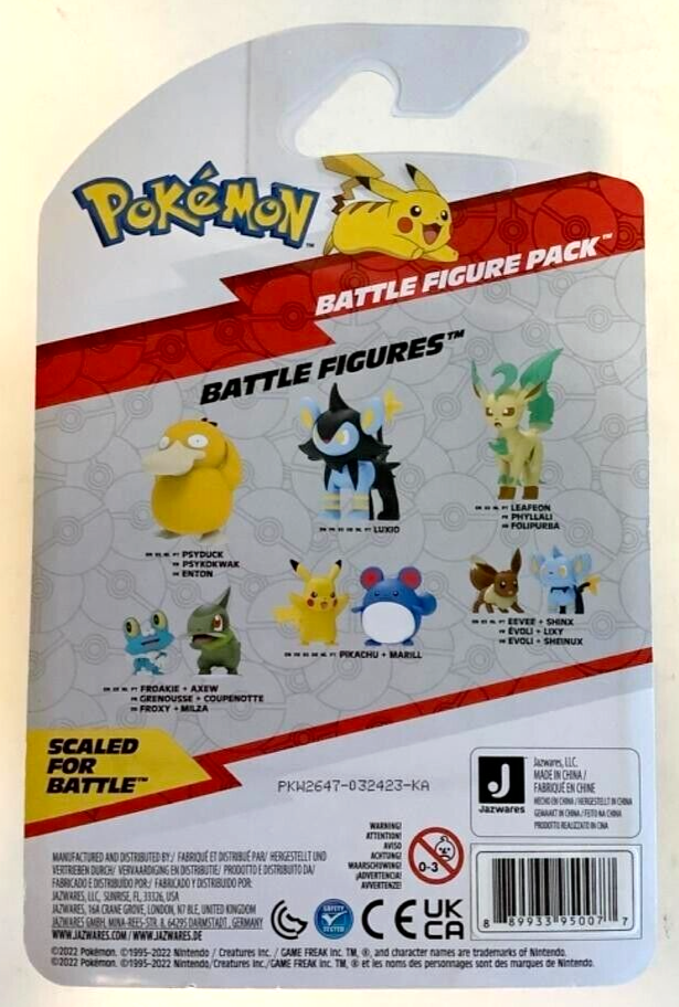 NEW Jazwares PKW2647 Pokemon 2-Inch EEVEE & SHINX 2-Pack Battle Figures ...