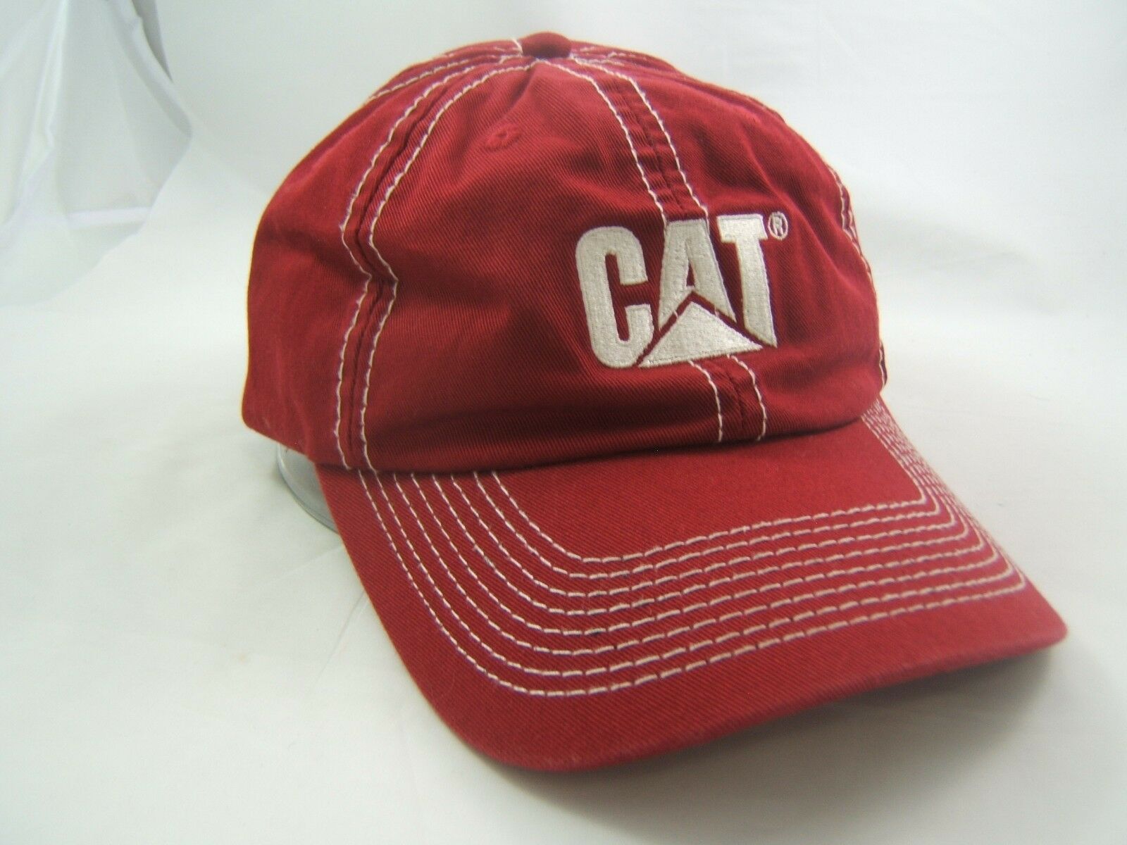 CAT Caterpillar Original Equipment Hat Burgundy Hook Loop Baseball Cap ...