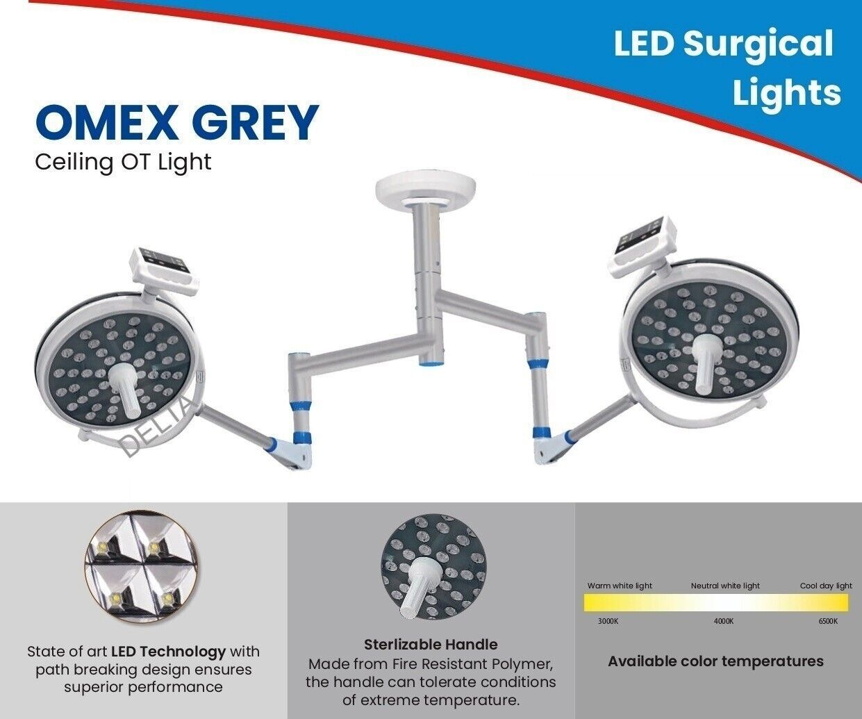 New Double dome Led OT surgical Light surgical & operation theater Ceiling Light - Surgical ...