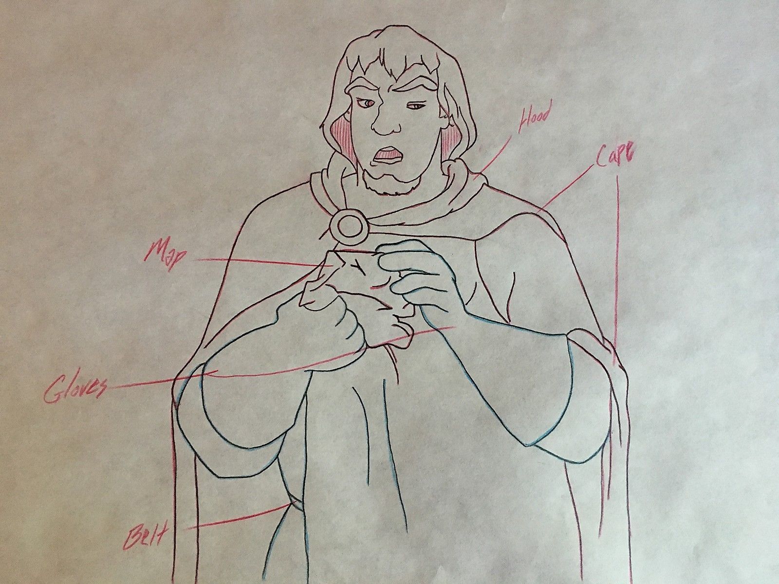 Original Disney Hunchback Of Notre Dame Phoebus Animation Production Drawing - Animation Art, Cels
