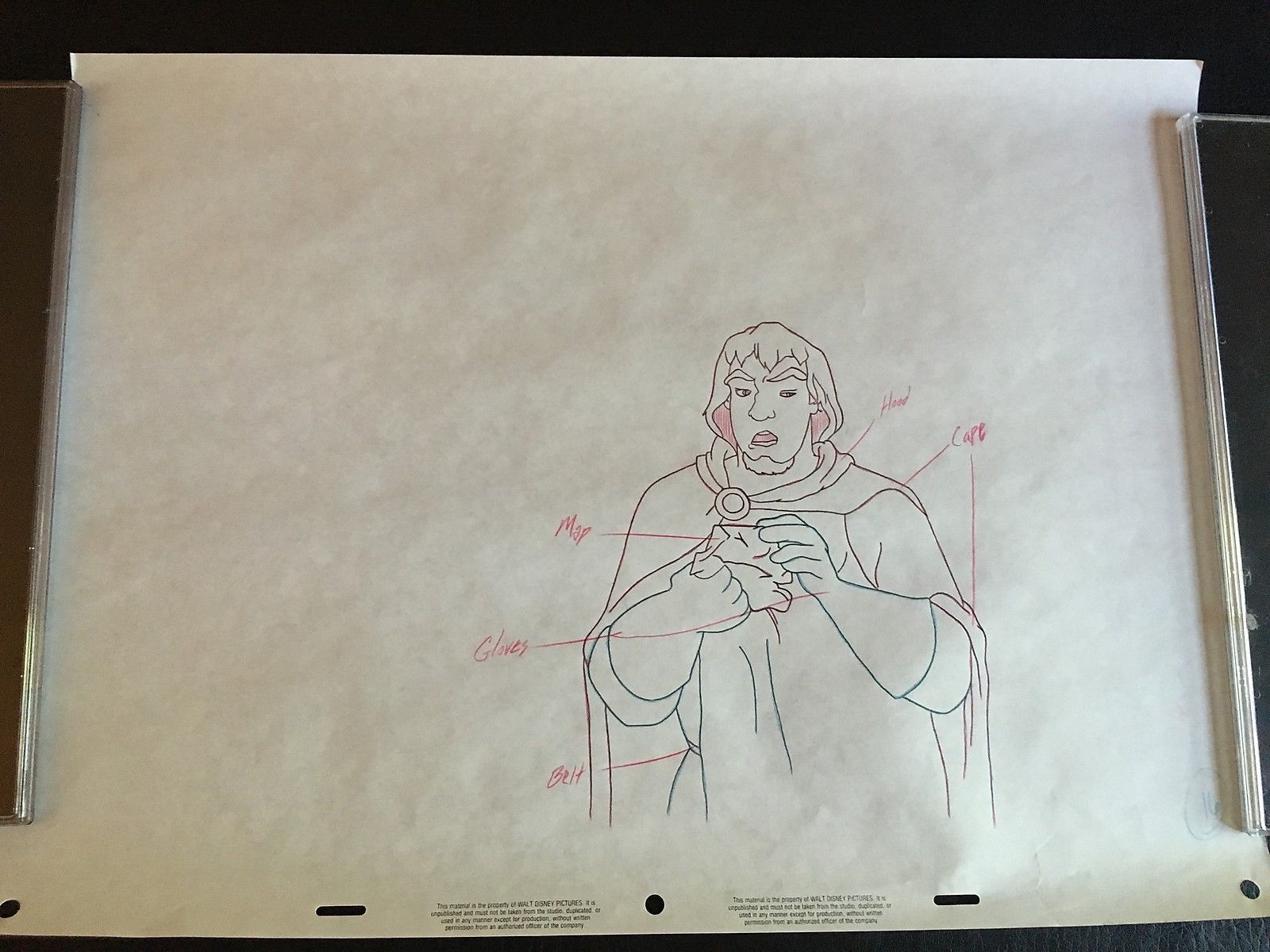 Original Disney Hunchback Of Notre Dame Phoebus Animation Production Drawing - Animation Art, Cels
