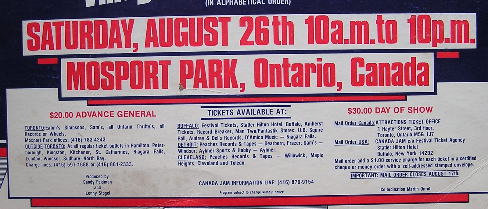 Canada Jam 1978 Original Poster Doobie Brothers Village People Prism ...