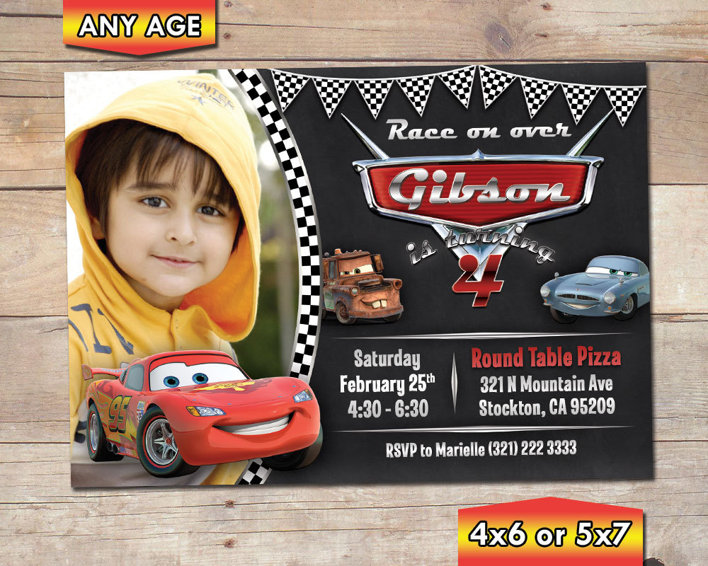 Cars Photo Birthday Party Invitation - Greeting Cards & Invitations