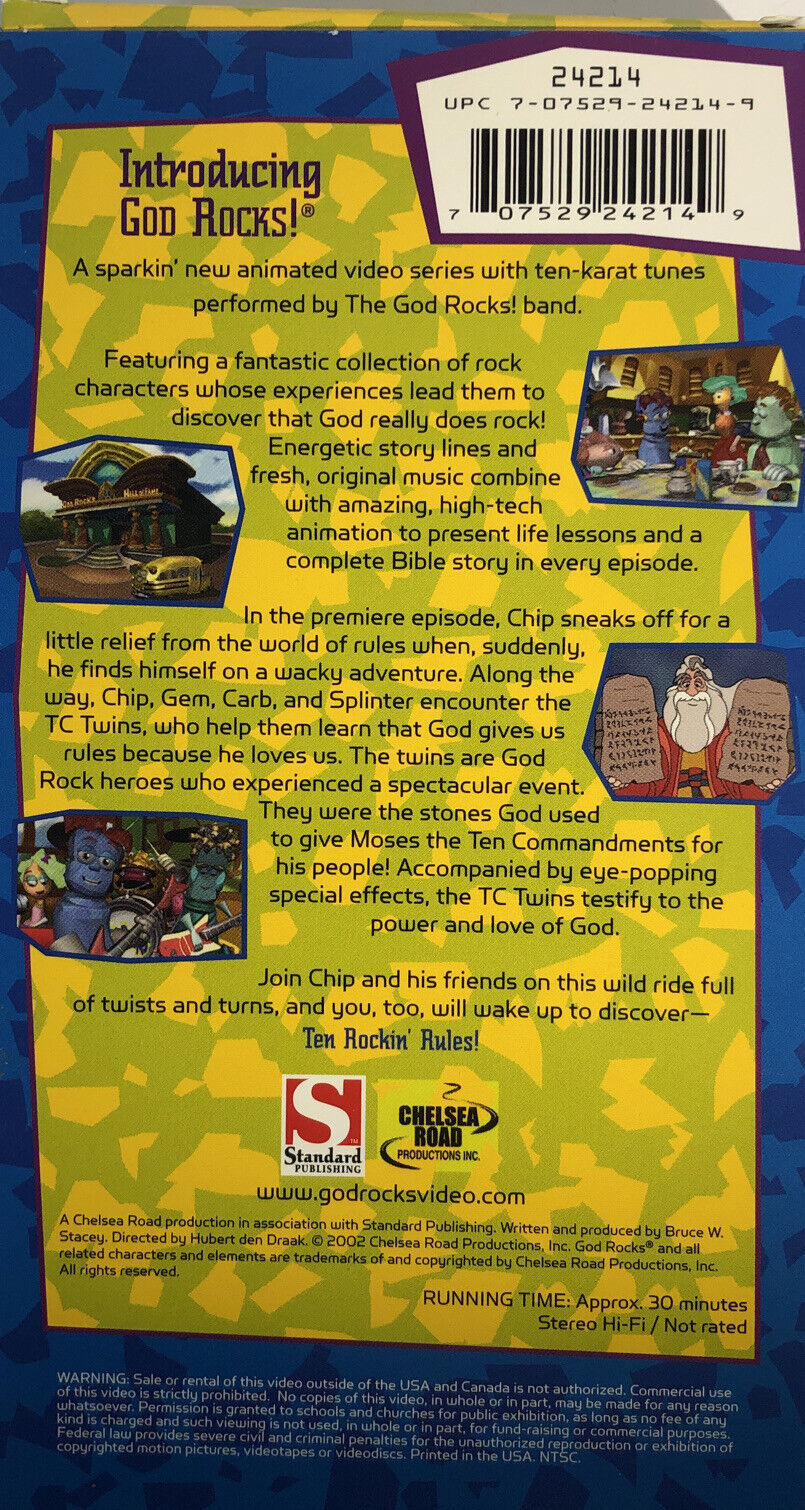 God Rocks! Ten Rockin' Rules(VHS 2002)TESTED-RARE VINTAGE COLLECTIBLE ...