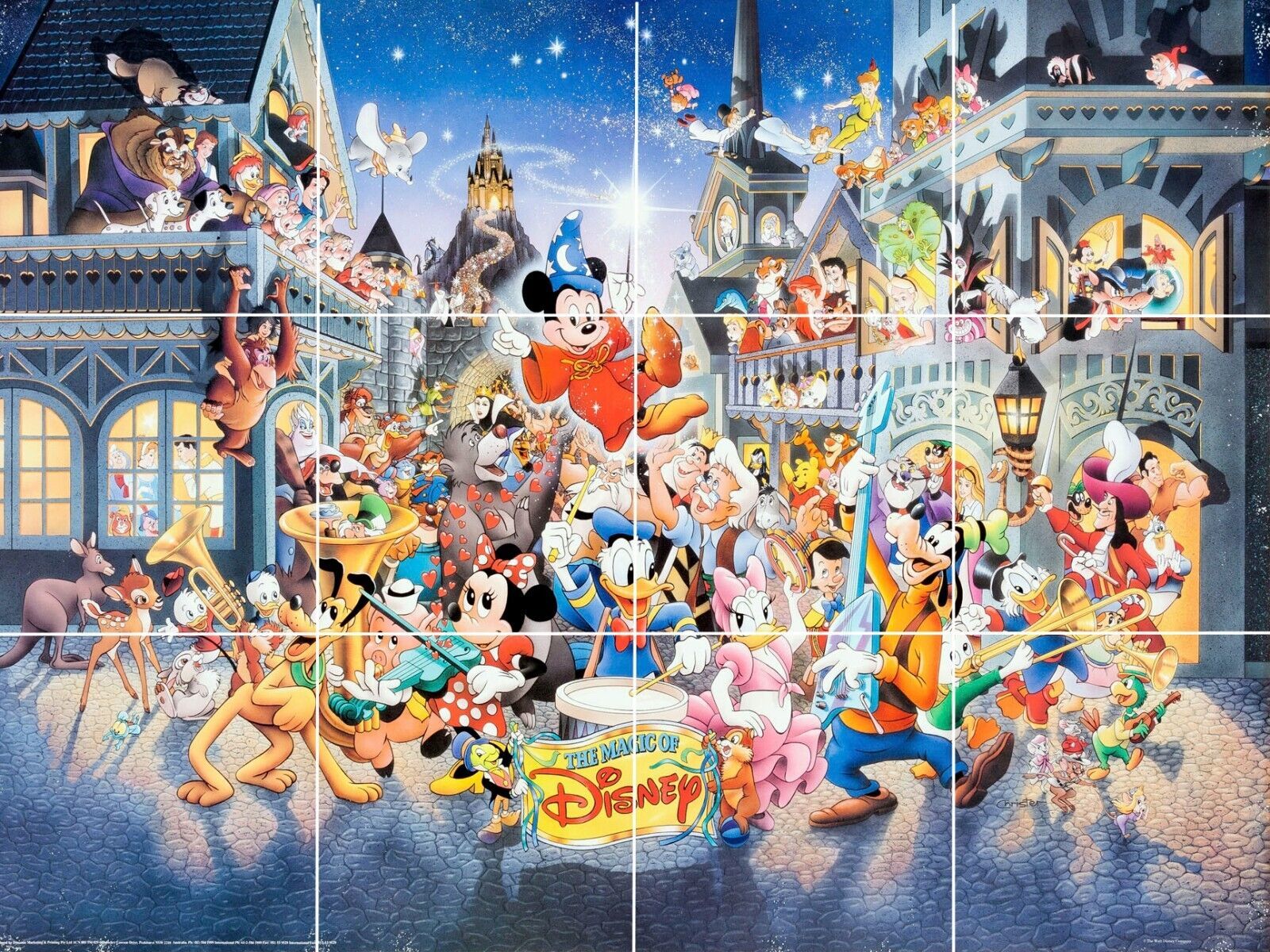 magic of disney all characters parade mickey mouse ceramic tile mural ...