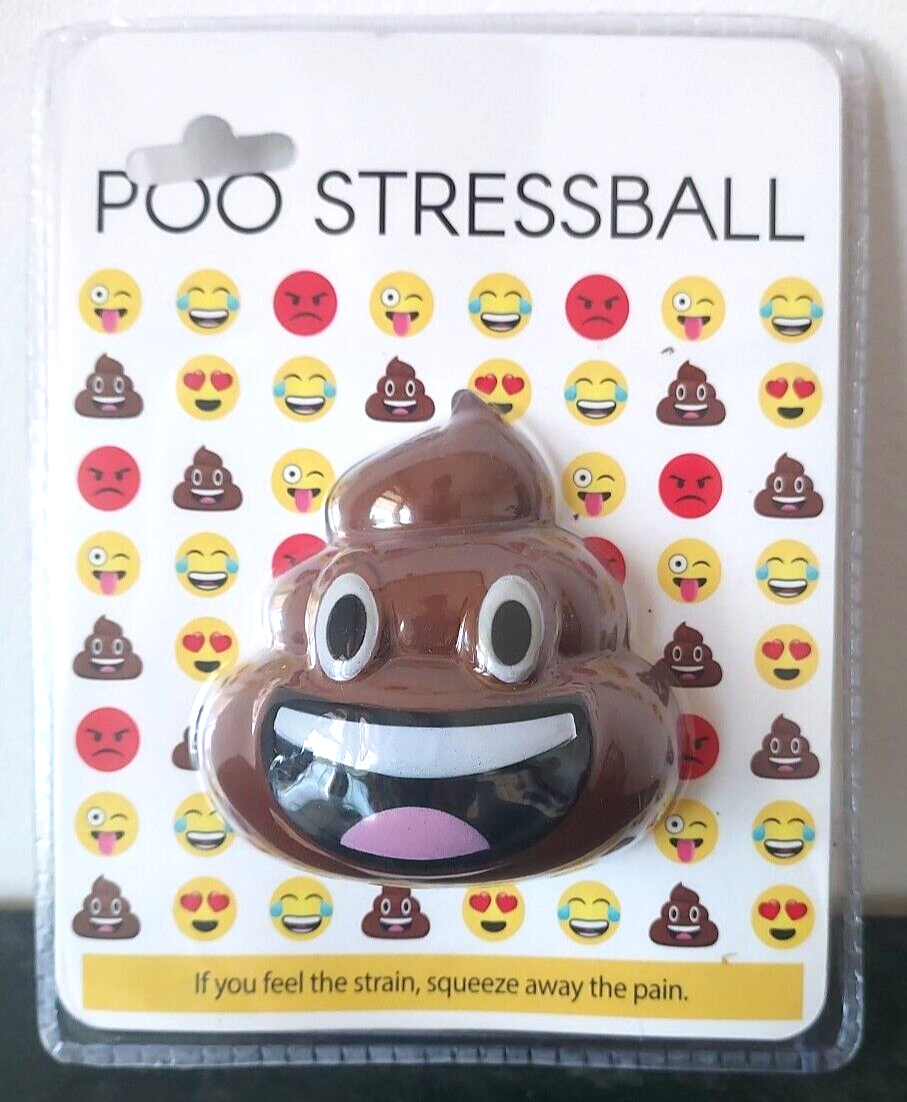 NEW Toysmith Poo Stressball Poop Emoji Squeezable Fun Gift - Slightly ...