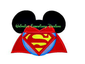 Mickey Mouse Superman Machine Embroidery Applique Design INSTANT ...