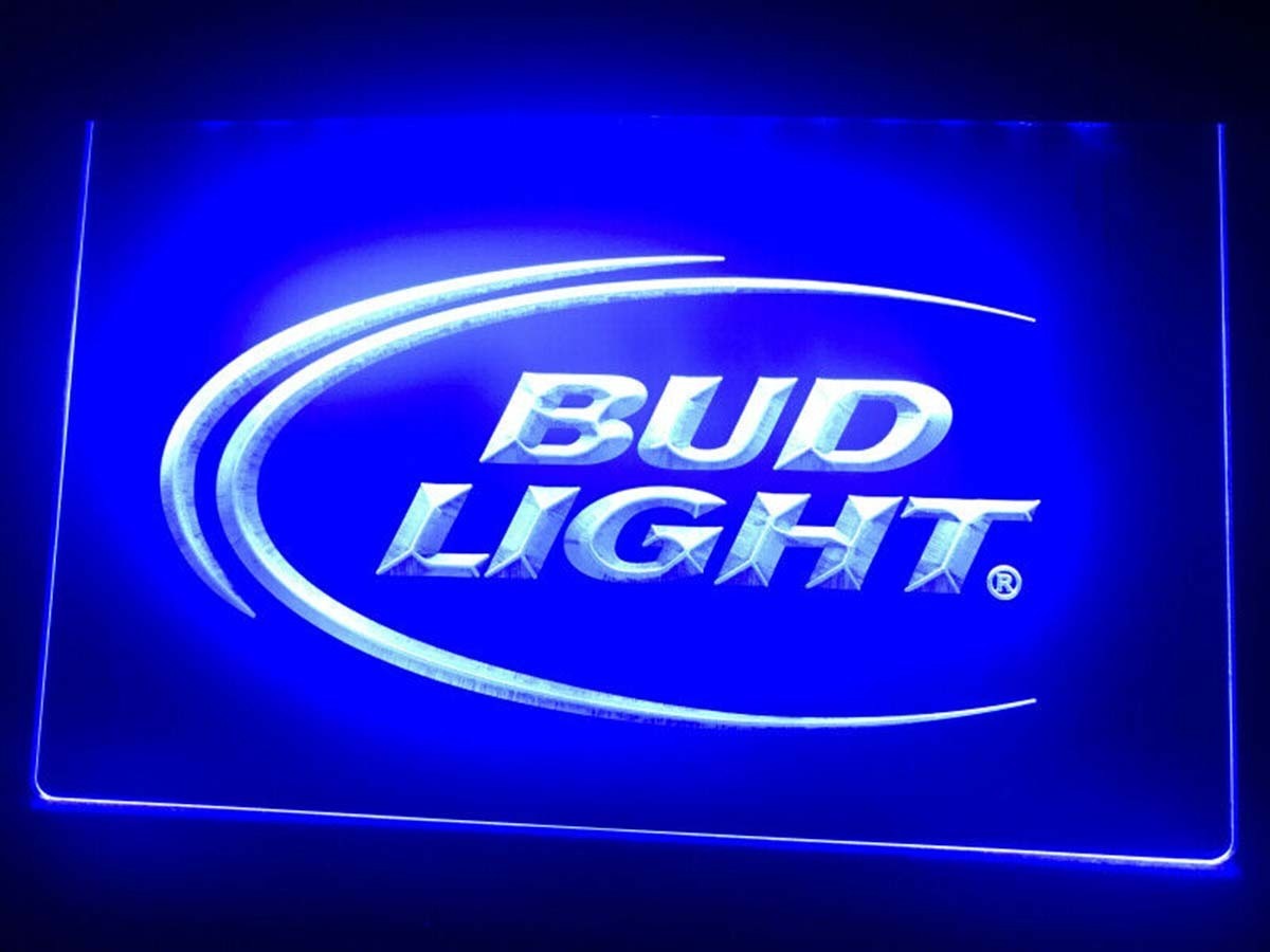 Bud Light Logo Bar Beer 3D Led Neon Sign Hang Signs Wall Home Decor Man ...