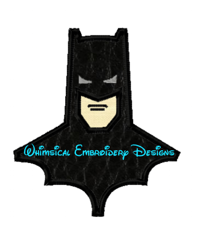 Batman Upper Body Machine Embroidery Applique Design - Digital Art