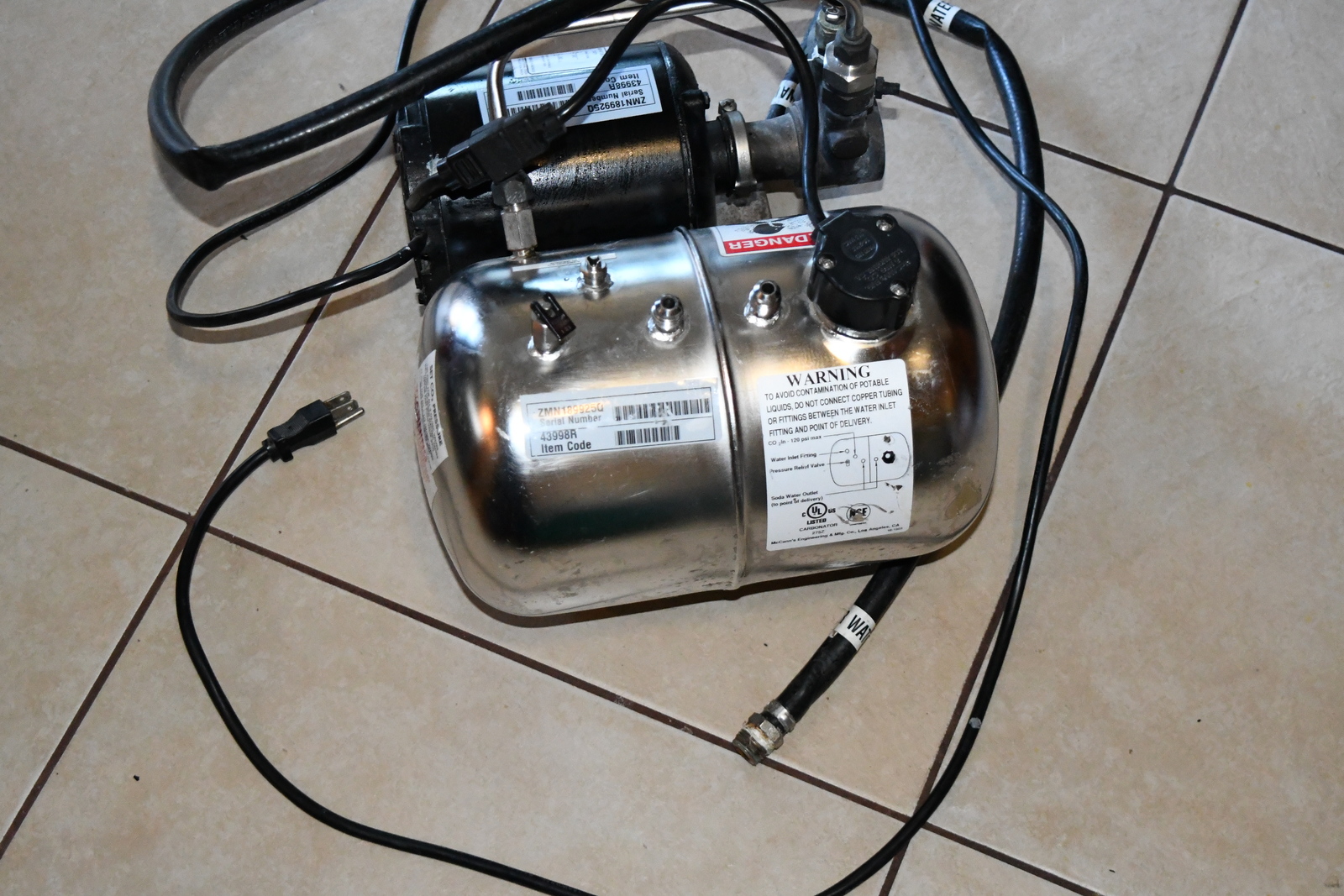 Multiplex E400397 Soda Carbonator Assembly, Lg, 115V, 2 Soda 1/23 515c3 - Snack & Food Machines