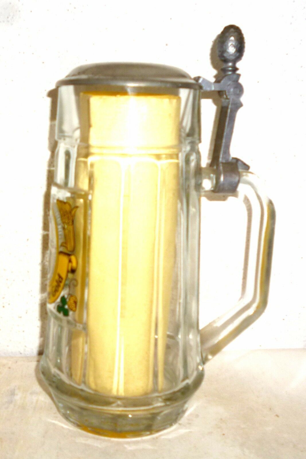 Brauerei Stolz Brau +1995 Kraiburg lidded German Beer Glass Seidel ...