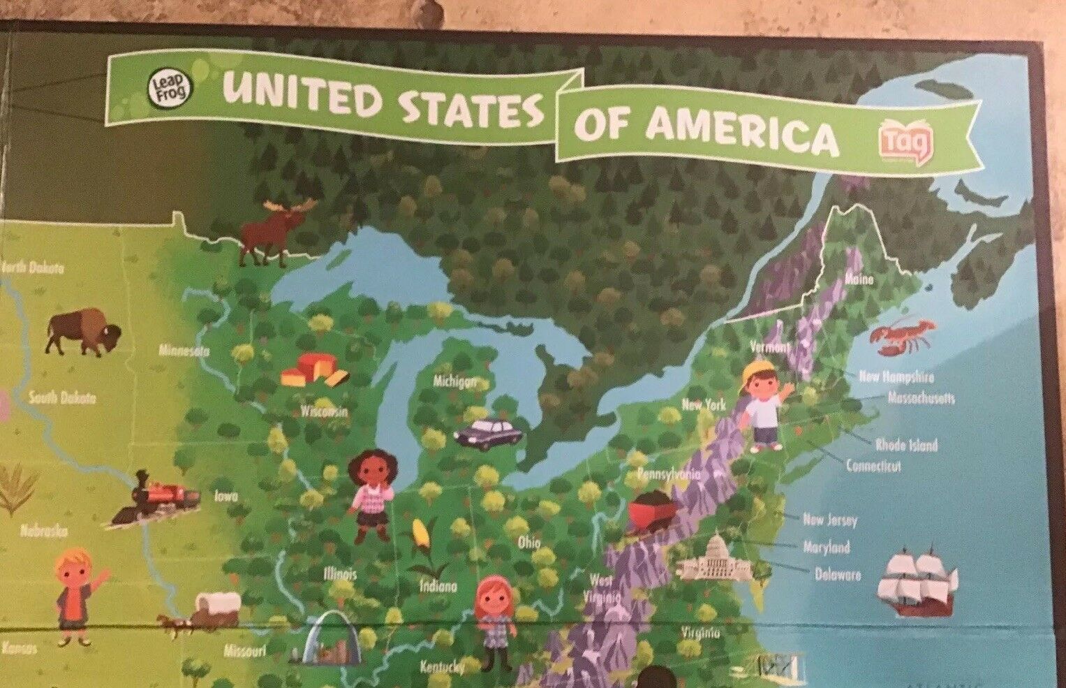 LeapFrog Tag - Interactive UNITED STATES MAP Learning System - Pen Not ...
