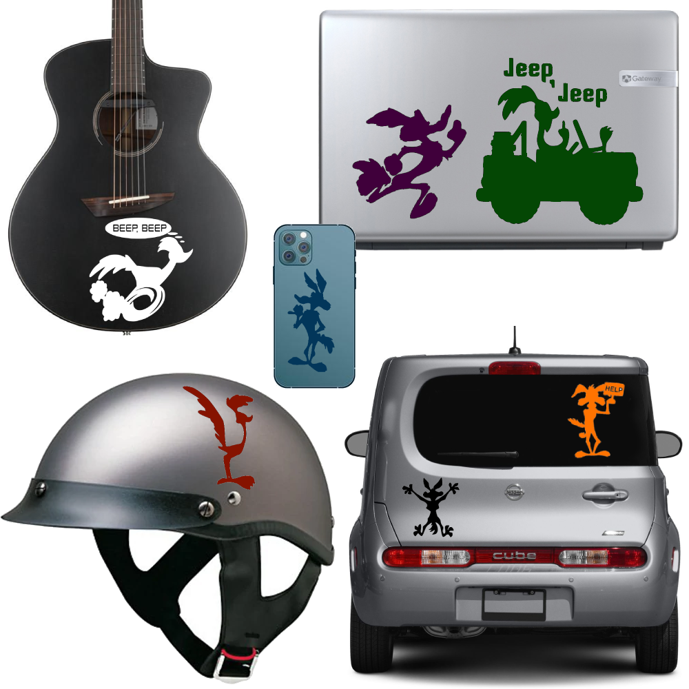 Wile E Coyote Vinyl Decal Sticker Car Window Road Runner Splat Wiley ...