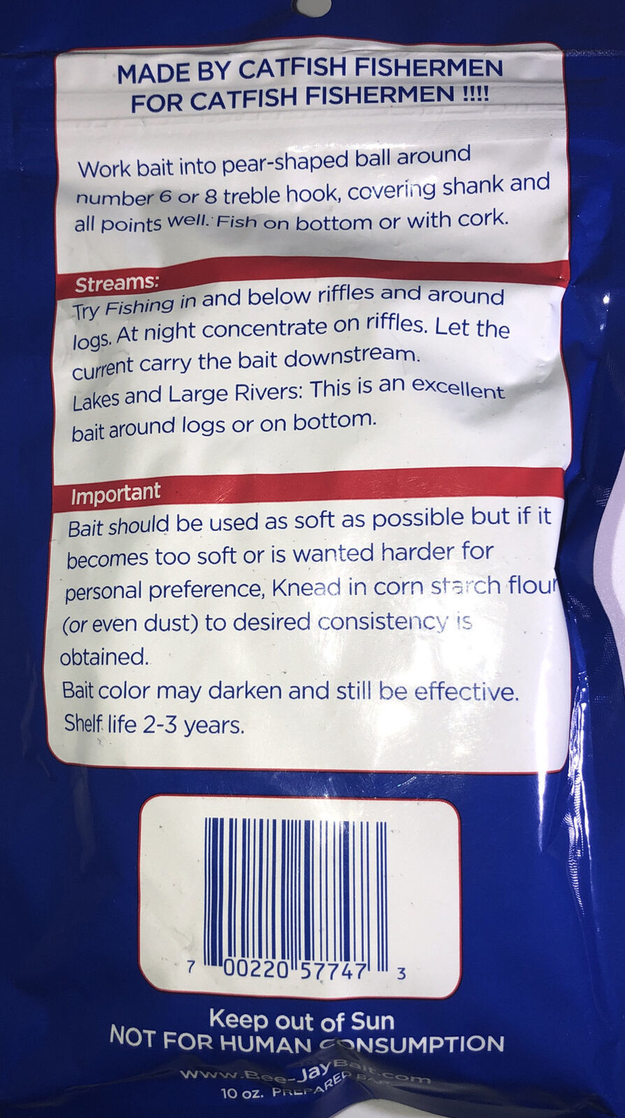 World Famous Bee Jay Catfish Blood Dough Balls Bait in Reseal 10 Oz Bag-SHIP24HR - Other Baits ...