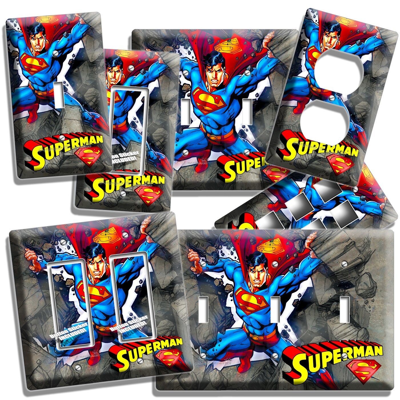 RETRO SUPERMAN LIGHT SWITCH OUTLET WALL PLATE NERD GAME ROOM COMICS HD ...