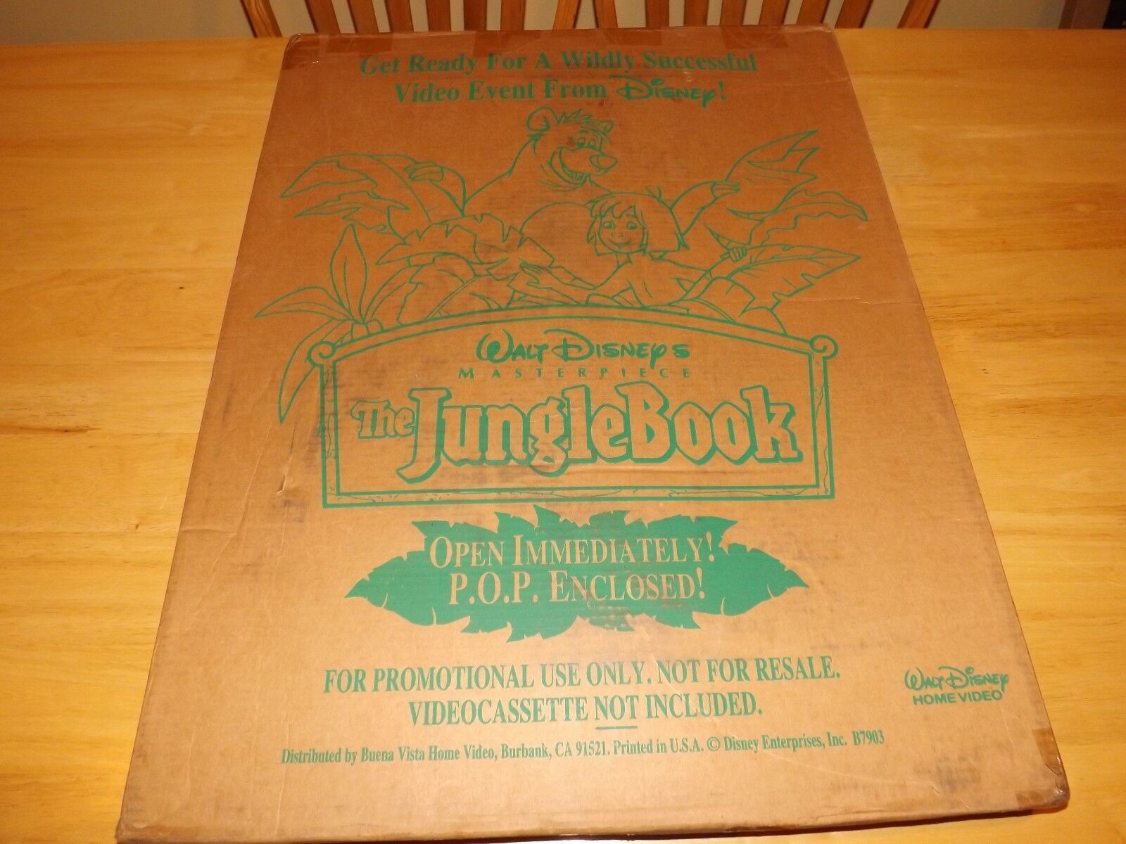 THE JUNGLE BOOK-DISNEY-ANIMATED MOVIE-VINTAGE MOVIE STANDEE IN ORIGINAL ...