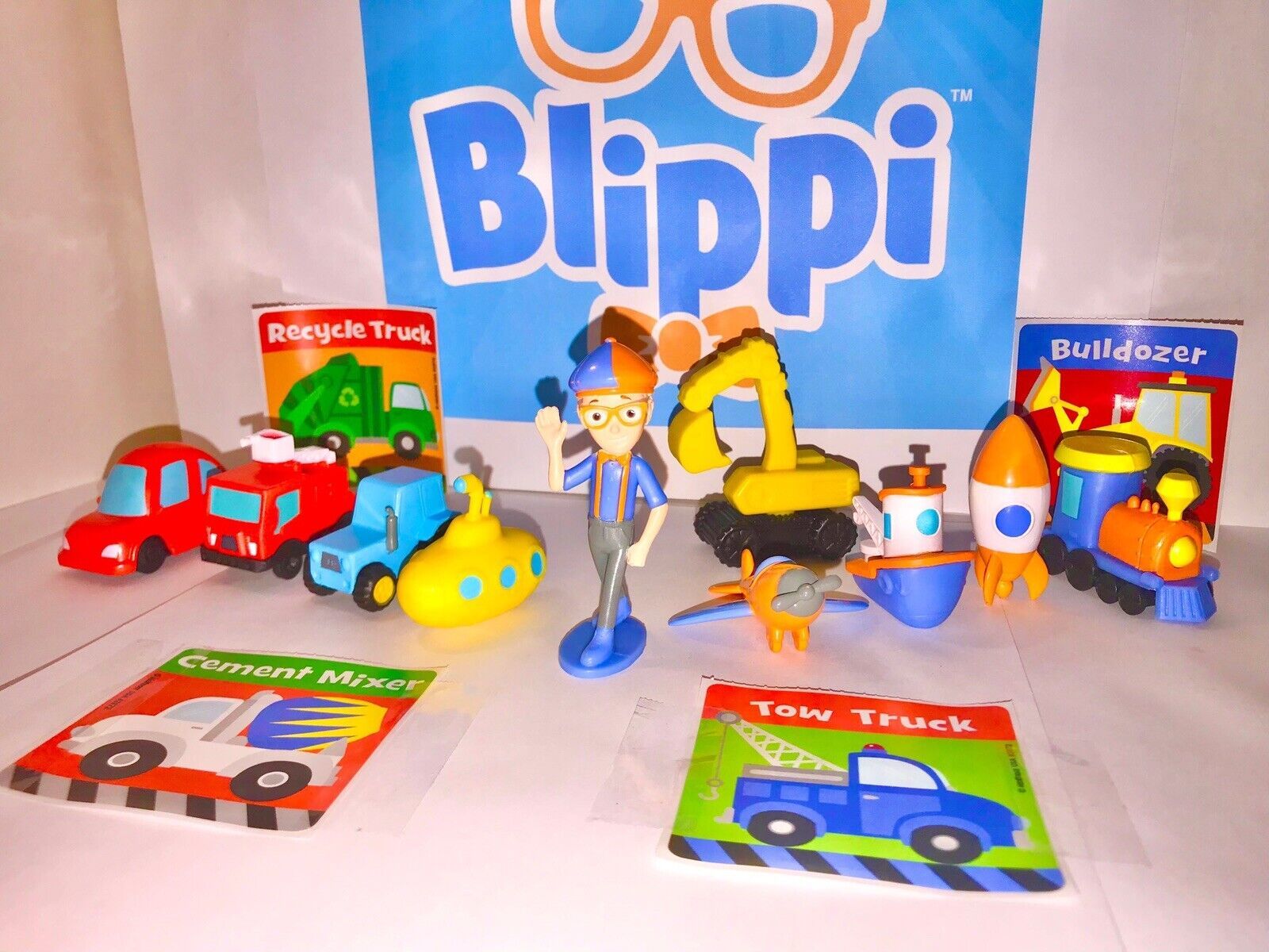 Blippi Figure Set of 14 with 10 Figures and 4 Stickers - Action Figures ...