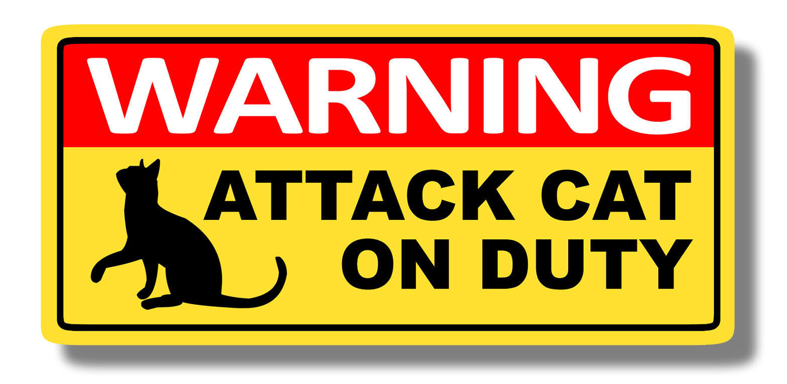 Warning Attack Cat Funny JDM Window Car Truck Bumper Door Cup Vinyl ...