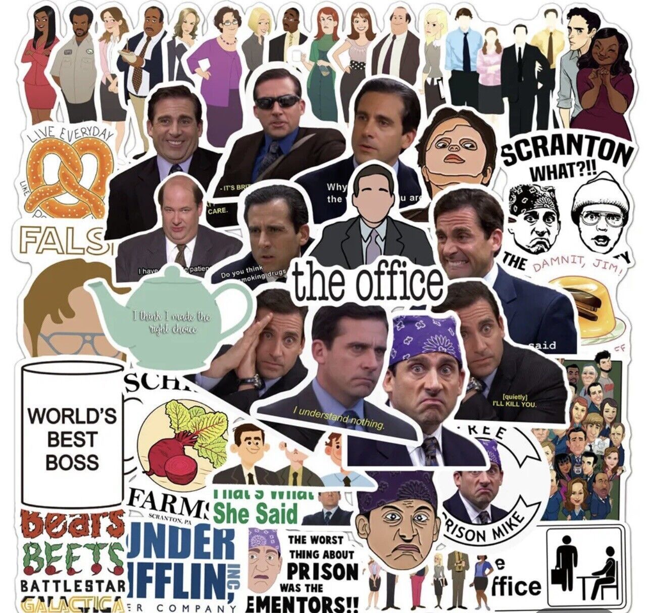 50 The Office TV Show Stickers Set [B] Michael Scott Dwight Jim Free ...