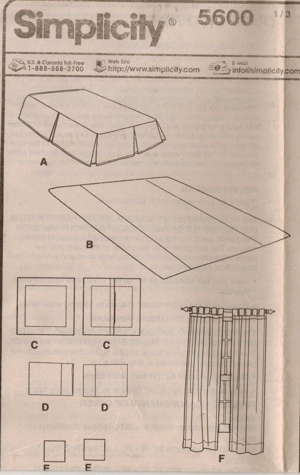 Bedroom Duvet Dust Ruffle Sham Pillowcase Drape Curtain Panels Sew ...