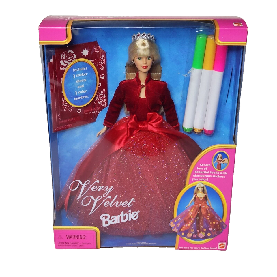 VINTAGE 1998 MATTEL VERY VELVET BARBIE ORIGINAL BOX NOS NEW BLONDE ...