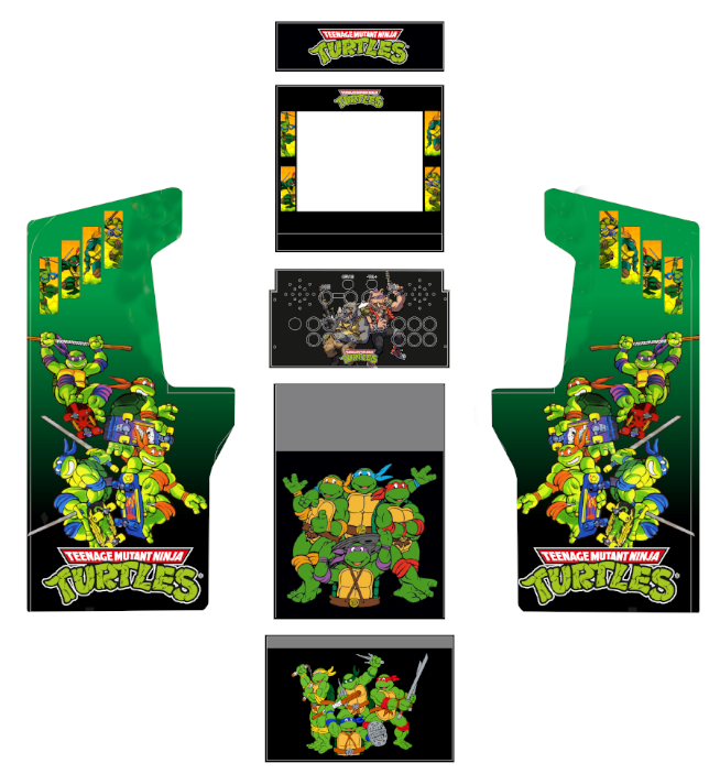 Arcade1up Legacy,Arcade 1up TMNT Light Green arcade design Artwork ...