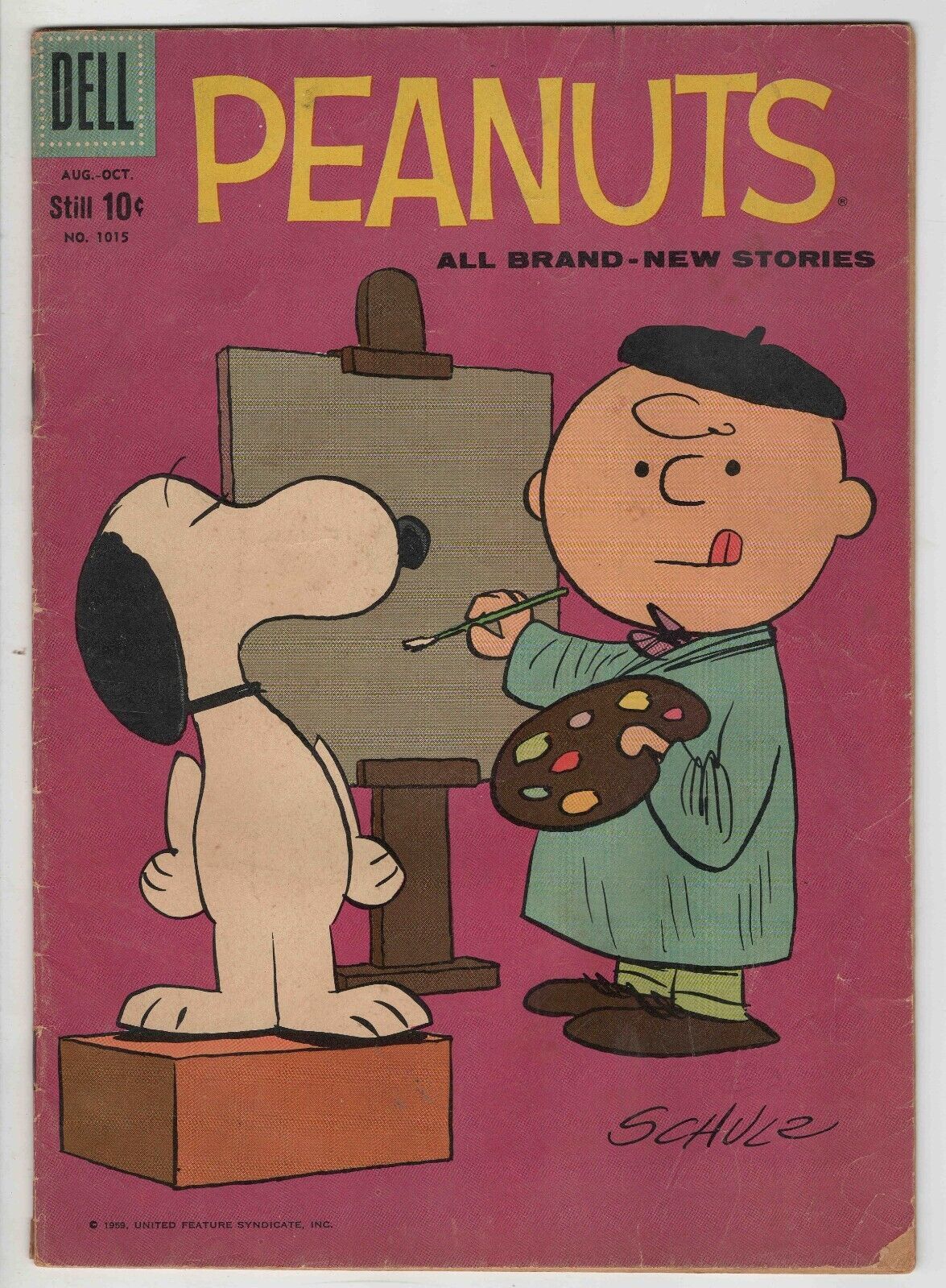 Four Color #1015 VINTAGE 1959 Dell Comics Peanuts Snoopy Charlie Brown ...