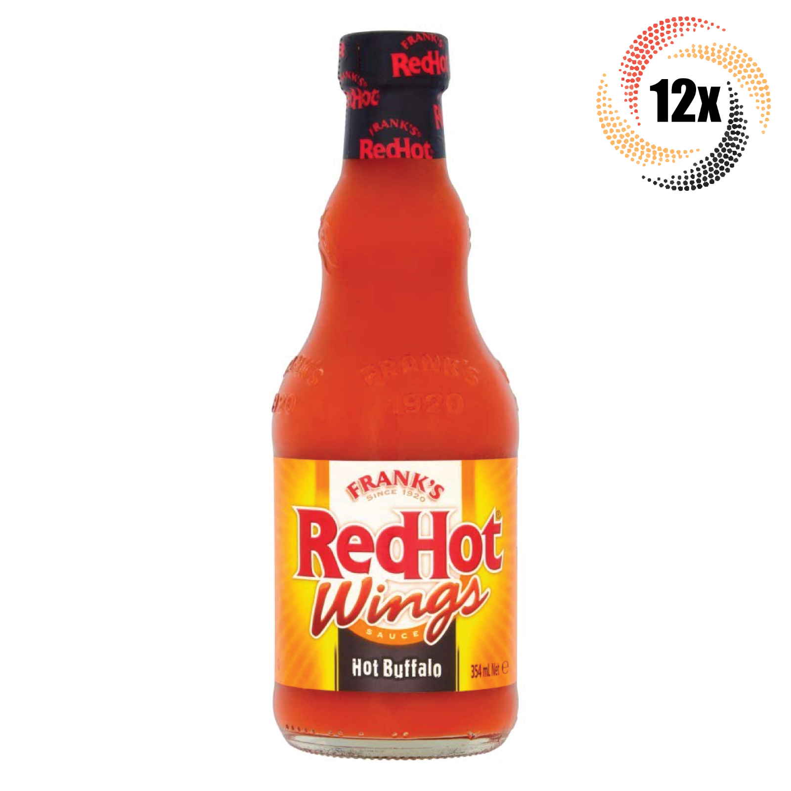 12x Bottles Franks Red Hot Buffalo Wings Hot Buffalo Sauce 12 Fl Oz